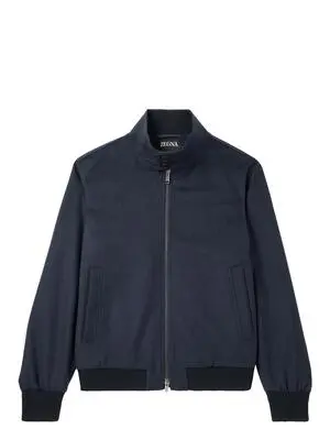 Zegna Oasi Cashmere Blouson Jacket - Blue
