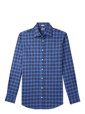 Massimo Alba Genova Checked Cotton-poplin Shirt - Blue