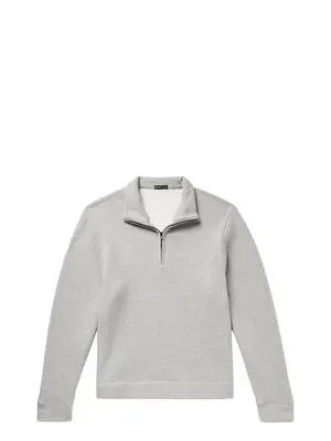 JAMES PERSE Cozy Cotton-blend Jersey Half-zip Sweatshirt - Gray