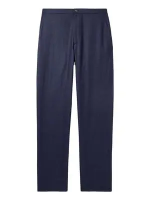 Boglioli Straight-leg Virgin Wool-flannel Trousers - Blue