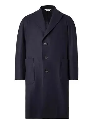 Boglioli Virgin Wool-Blend Overcoat Blue