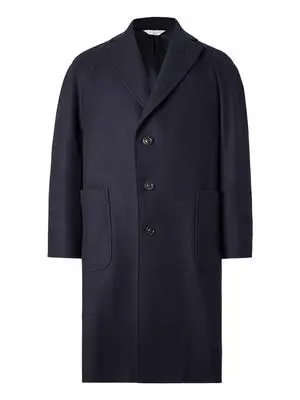 Boglioli Virgin Wool-Blend Overcoat Navy