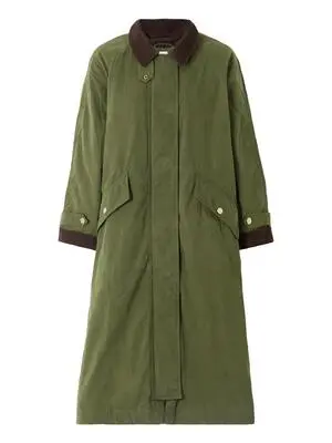 Veronica Beard Dietz Waxed Cotton-blend Coat - Green