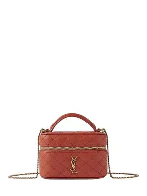 Saint Laurent Gaby Vanity Micro Quilted Leather Shoulder Bag - Orange