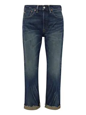 Ralph Lauren RRL Cropped Straight-Leg Jeans Dark Denim