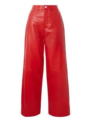 RÓHE Leather Relaxed Pants - Red