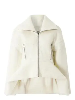 Rick Owens Wool Peplum Jacket - Off-white
