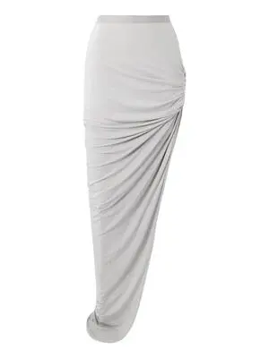 Rick Owens Edfu Gathered Jersey Maxi Skirt - Gray