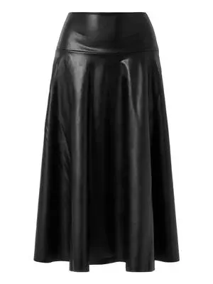Norma Kamali Vegan Midi Skirt - Black