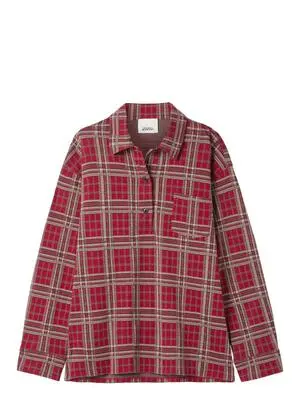 Isabel Marant Bruna Oversized Checked Cotton Shirt - Red