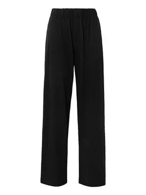 Eterne Lounge Cotton And Modal-blend Jersey Straight-leg Pants - Black