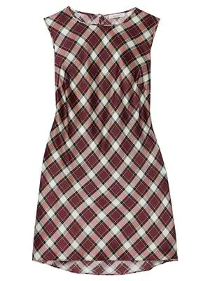 DÔEN Alamere Checked Silk-satin Mini Dress - Multi