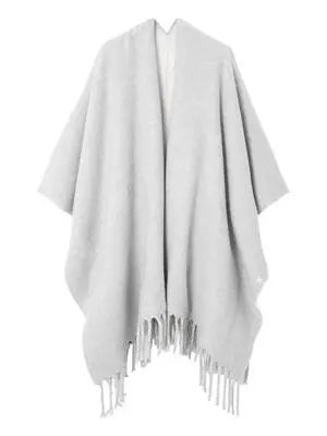 Brunello Cucinelli Fringed Wool And Cashmere-blend Wrap - Gray