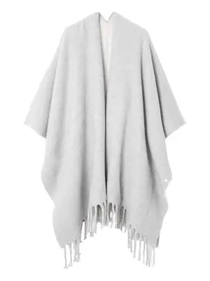 Brunello Cucinelli Fringed Wool And Cashmere-Blend Wrap Light Gray