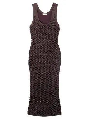 DIOTIMA Emin Crystal-embellished Crocheted Midi Dress - Brown
