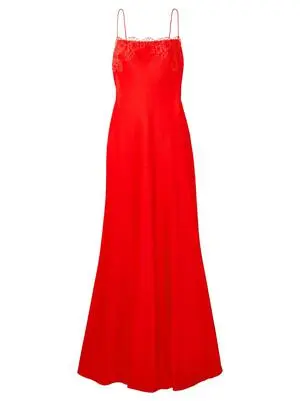 Alex Perry Lace-trimmed Satin-crepe Gown - Red
