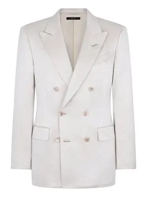 TOM FORD Cotton-silk Double-breasted Blazer - Pink