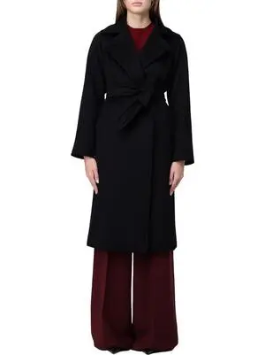 Max Mara Belted Long Coat - Black