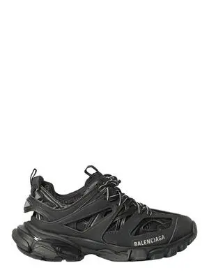 Balenciaga Track Mesh And Rubber Sneakers - Black