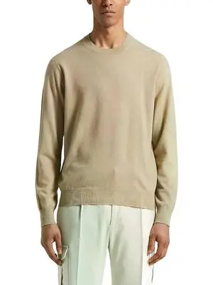 Peserico Round-neck Virgin Wool Sweater - Neutrals
