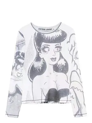 CHOPOVA LOWENA Newsprint Graphic-print T-shirt - White