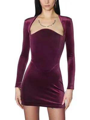 MUGLER Long-sleeve Mini Dress - Purple
