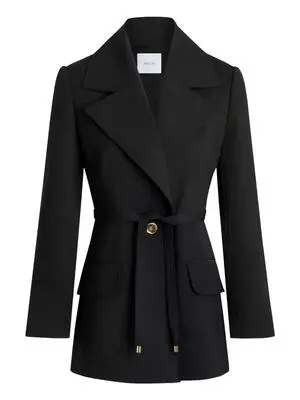 Patou Single-breasted Belted Jacket - Black