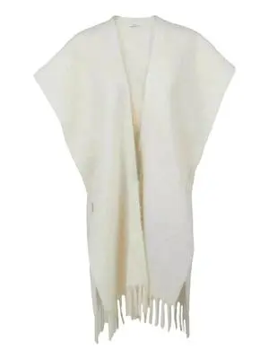 Peserico Fringed Cape - White