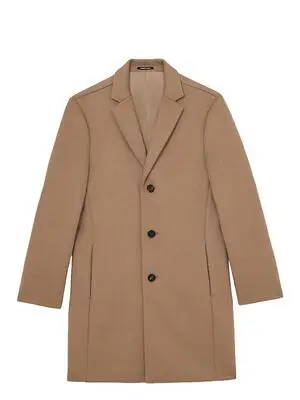 REISS Wool-blend Single-breasted Overcoat - Light Brown