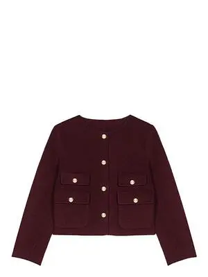 Maje Reversible Wool-blend Jacket - Burgundy