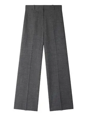 Sandro Wide Straight-leg Stretch-woven Trousers - Light Grey