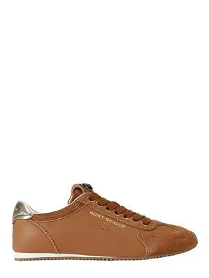 Kurt Geiger Islington Leather Trainers - Tan Comb