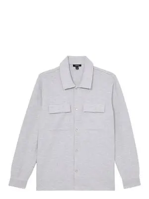 REISS Maxwell Patch-pocket Cotton-jersey Shirt - Grey Marl
