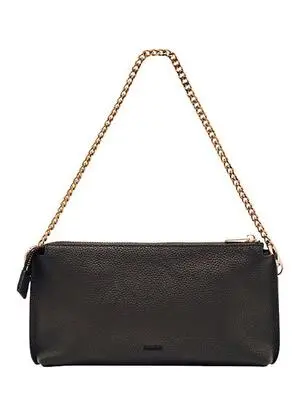 REISS Leather Cross-body Bag - Chocolate