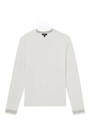 REISS Luca Cable-knit Jumper - White