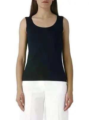 GRAN SASSO Sleeveless Scoop-neck Top - Blue