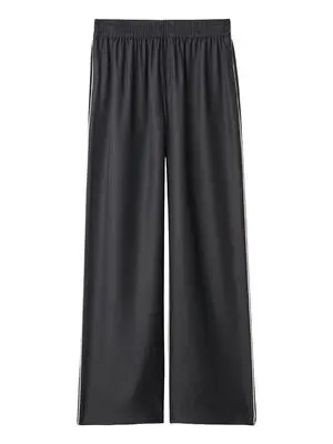 LISA YANG STORE Piping Detail Wide Leg Trousers - Bone