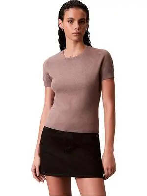 Calvin Klein Tech Knit T-Shirt Camel Heather