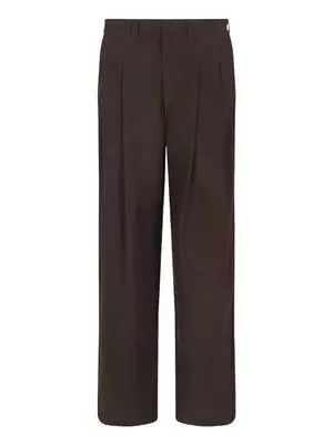 Emporio Armani Pleated Flap-pocket Trousers - Brown