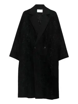 QUETSCHE Patterned Jacquard Coat - Black