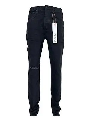 PURPLE BRAND P002ndbr825 Knee Slit Slim Jean - Black