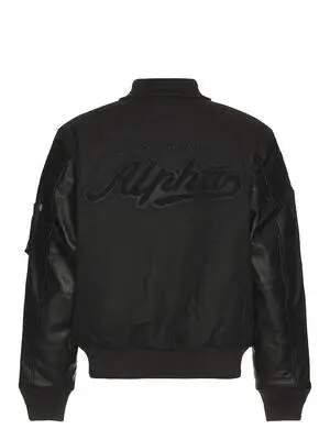 Alpha Industries Letterman Jacket - Black