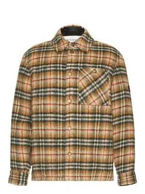 Burberry Overshirt In Brown - Beige Check
