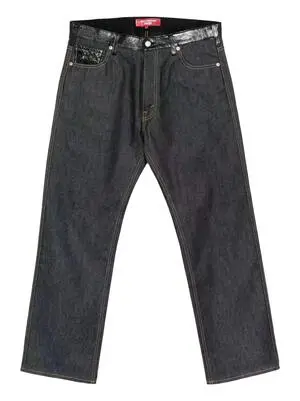 Junya Watanabe Leather-patch Jeans - Blue