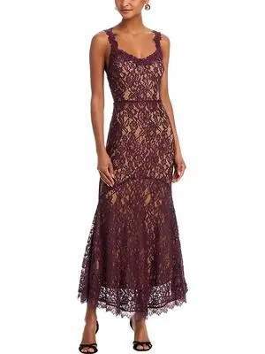 Aqua Stretch Lace Tank Maxi Dress Exclusive - Cherry Lacquer