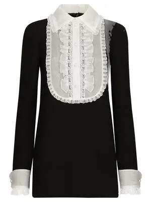 DOLCE & GABBANA Short Wool Crepe Dress