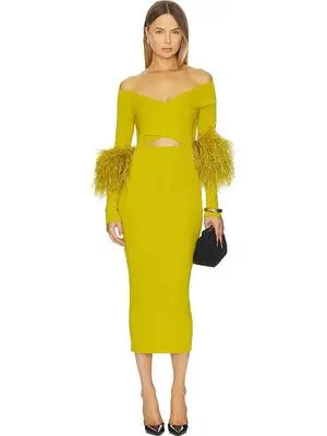 Lapointe Matte Viscose Cross Front Dress - Chartreuse