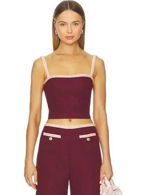 Amanda Uprichard Windsor Top - Wine & Baby Pink