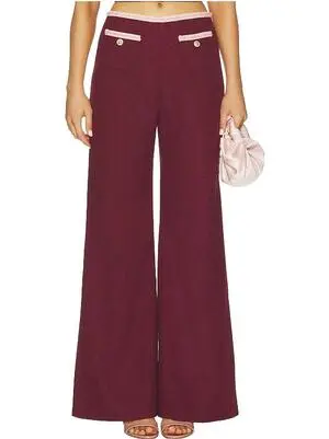 Amanda Uprichard Windsor Pant - Wine & Baby Pink