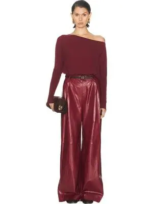 Simkhai Lavina Draped Off-shoulder Sweater - Cranberry